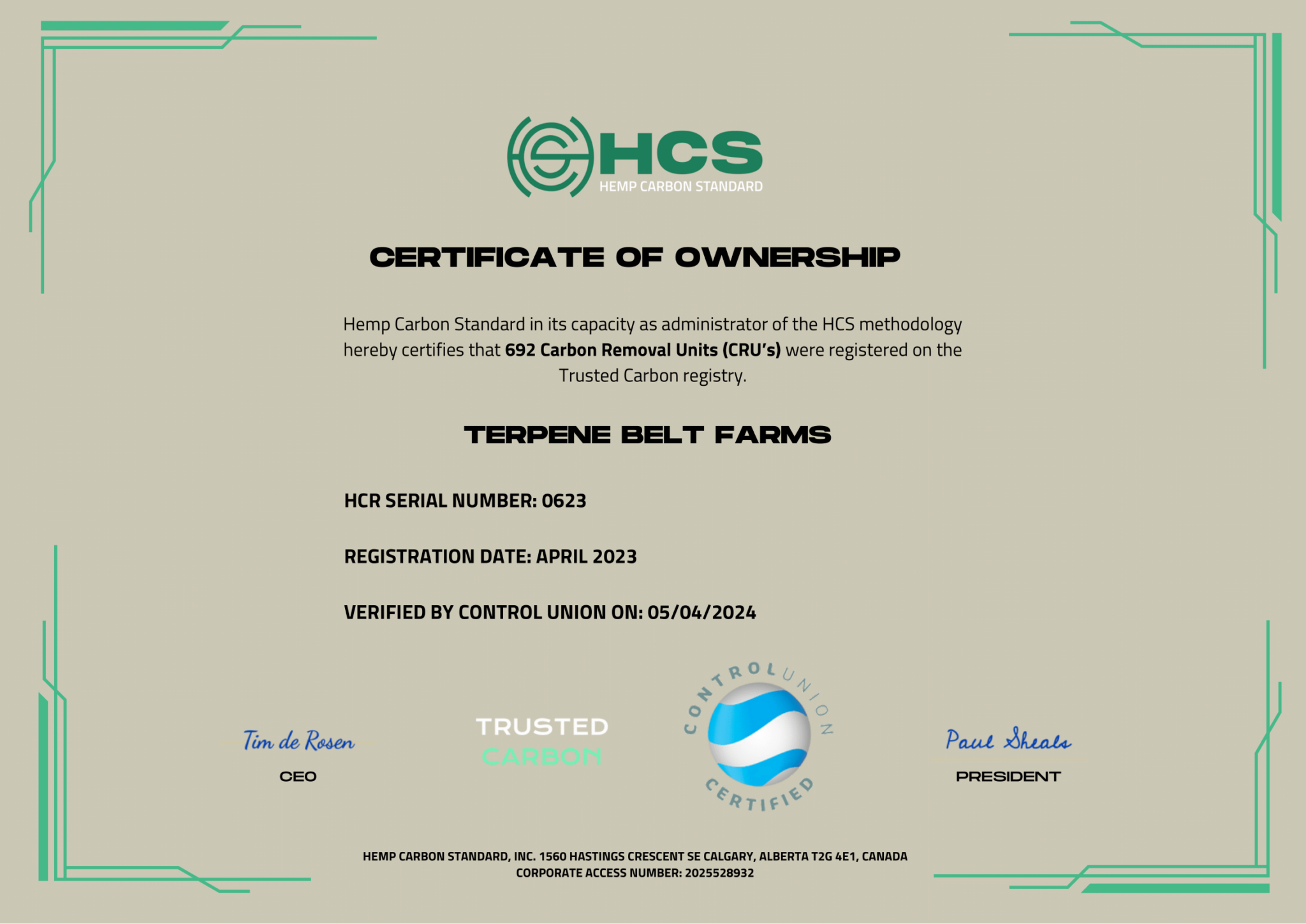 Terpene Belt Farms Achieves Hemp Carbon Standard Certificate | Terpene ...